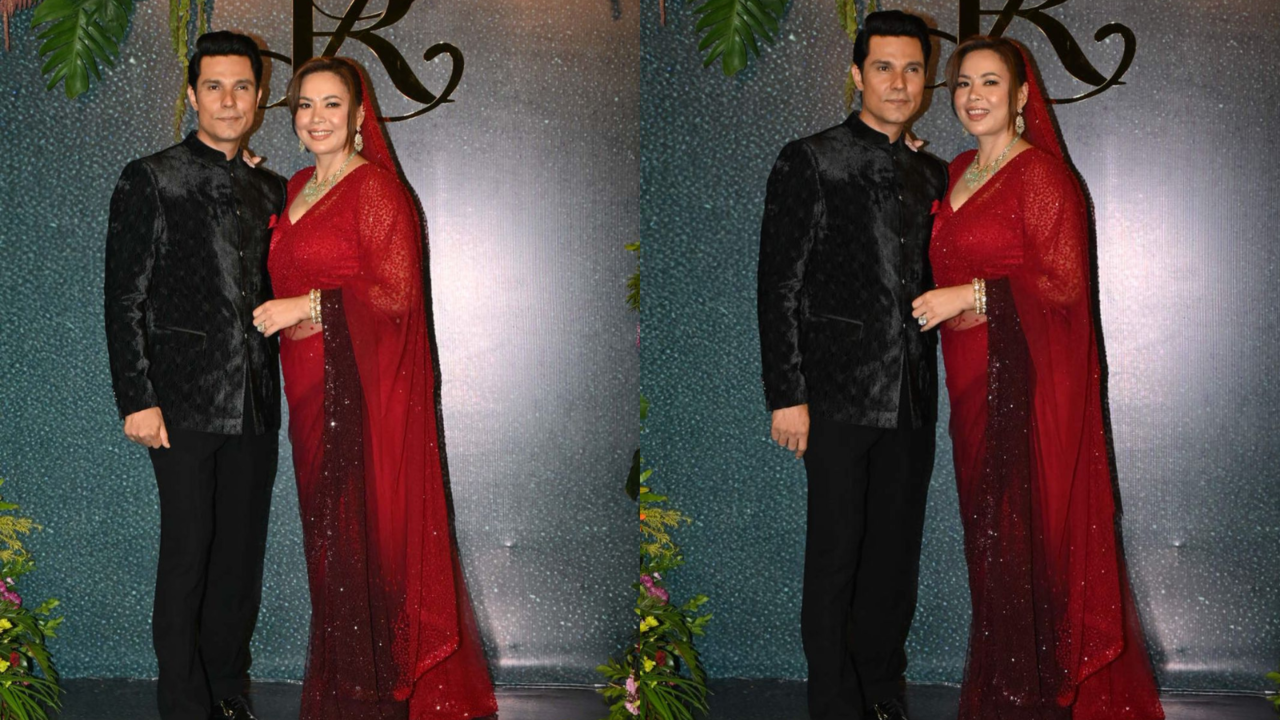 Randeep Hooda, Lin Laishram Reception: Couple Look Enigmatic In Black ...