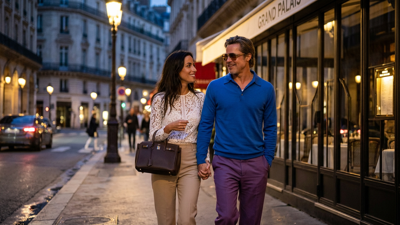 Brad Pitt and Ines De Ramon enjoy an evening in Paris, as speculation ...