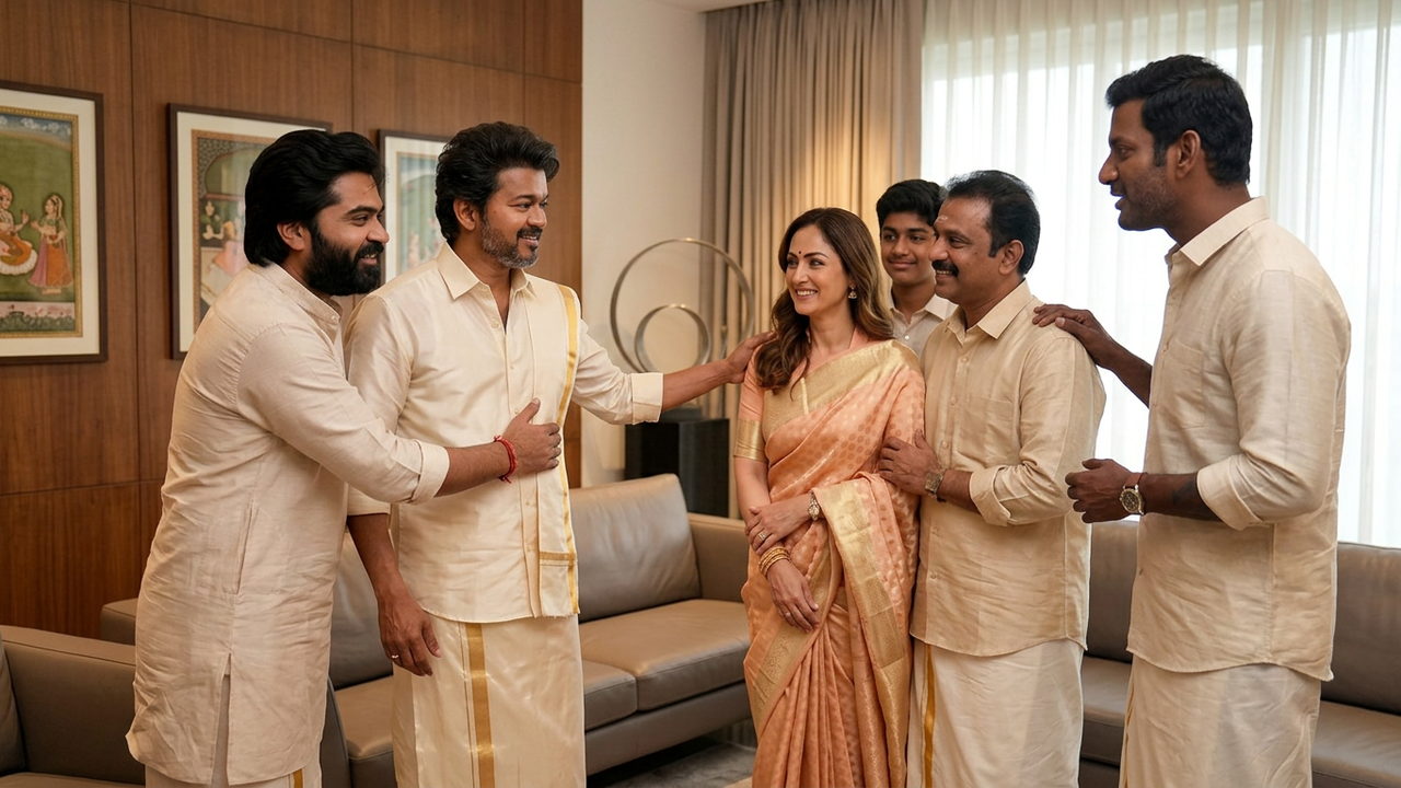 Vishal, Silambarasan, Simran Meet CM Vijay; Irumbu Thirai Actor Funds ...