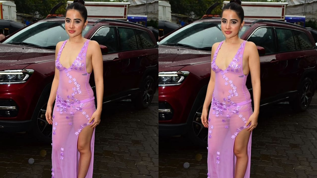 Urfi Javed Steps Out In Lavender See-Through Dress With Thigh-High Slit. Watch | Zoom TV