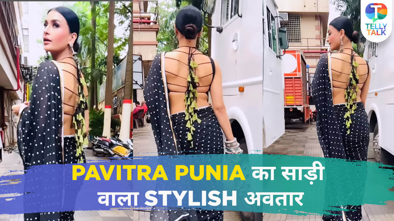 Pavitra Punia's HOT black saree look as she flaunts her back in a backless blouse | Television ...