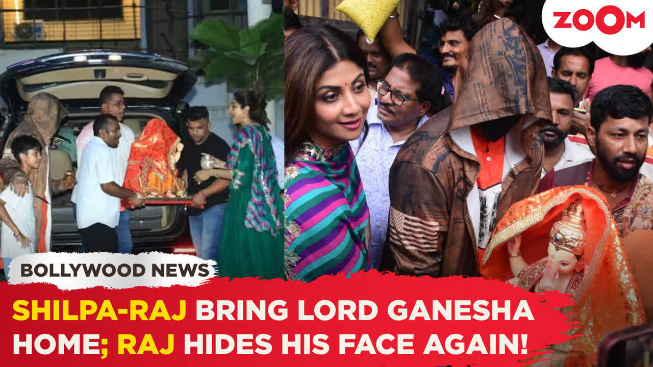 Shilpa Shetty And Raj Kundra Welcome Lord Ganesha Home, Latter Hides ...