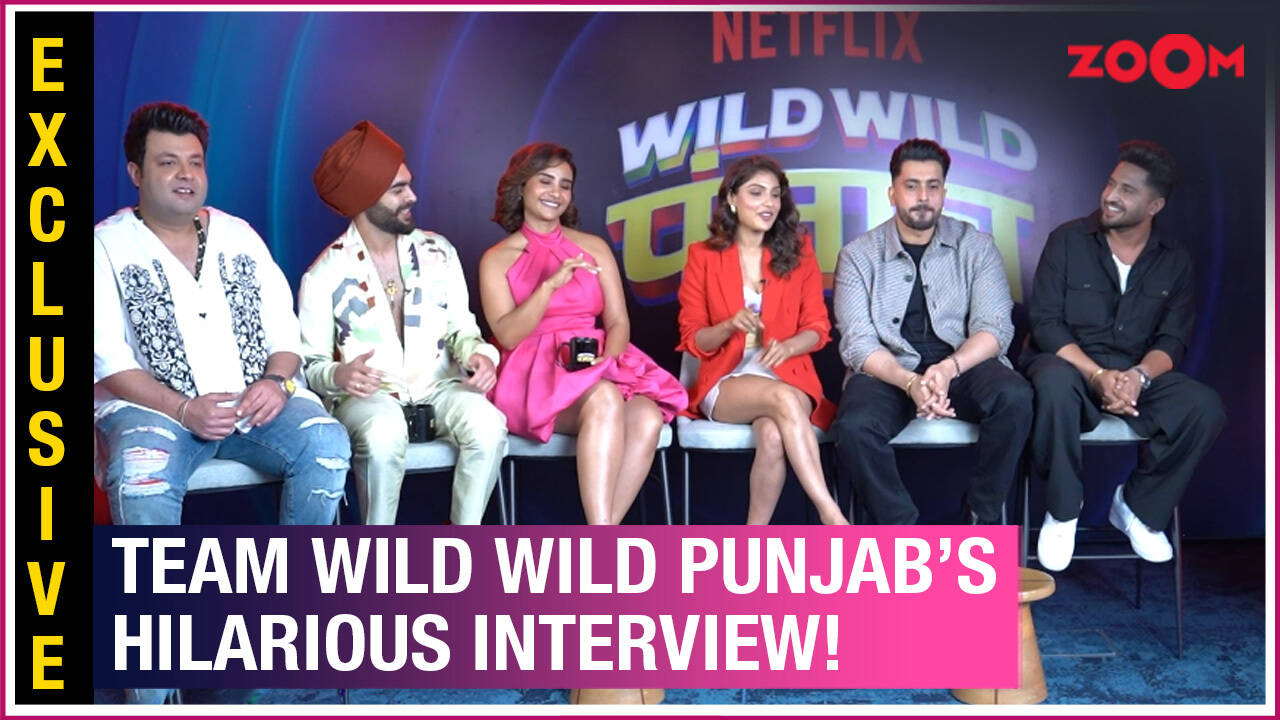 Sunny Singh, Varun Sharma, Manjot Singh, and Jassie Gill from Team Wild Wild Punjab engage in a ...