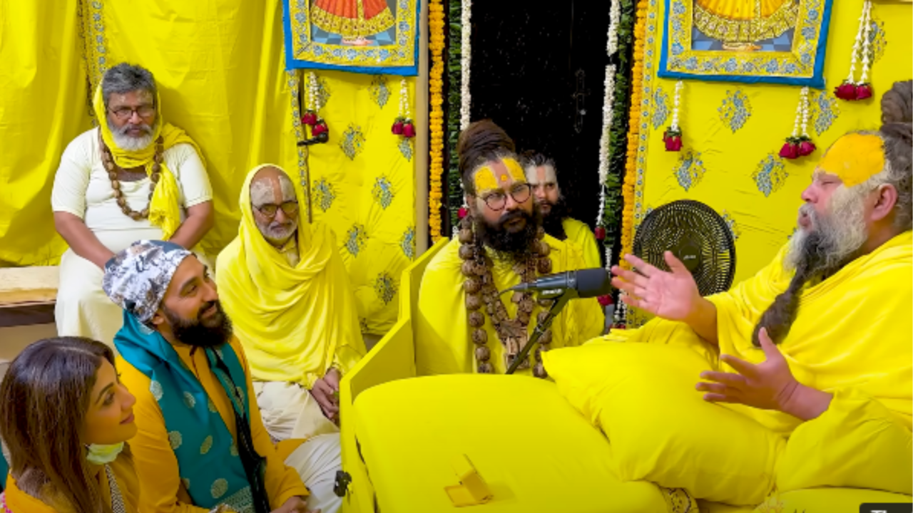 During a visit to Vrindavan, Raj Kundra, the husband of Shilpa Shetty ...