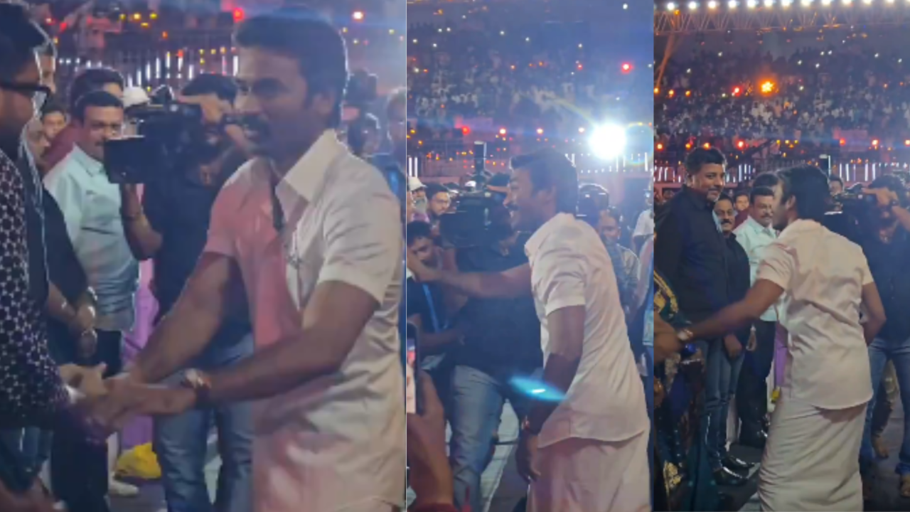 Idli Kadai Audio Launch: Dhanush Dazzles in Traditional Attire; Interacts with Fans Through ...
