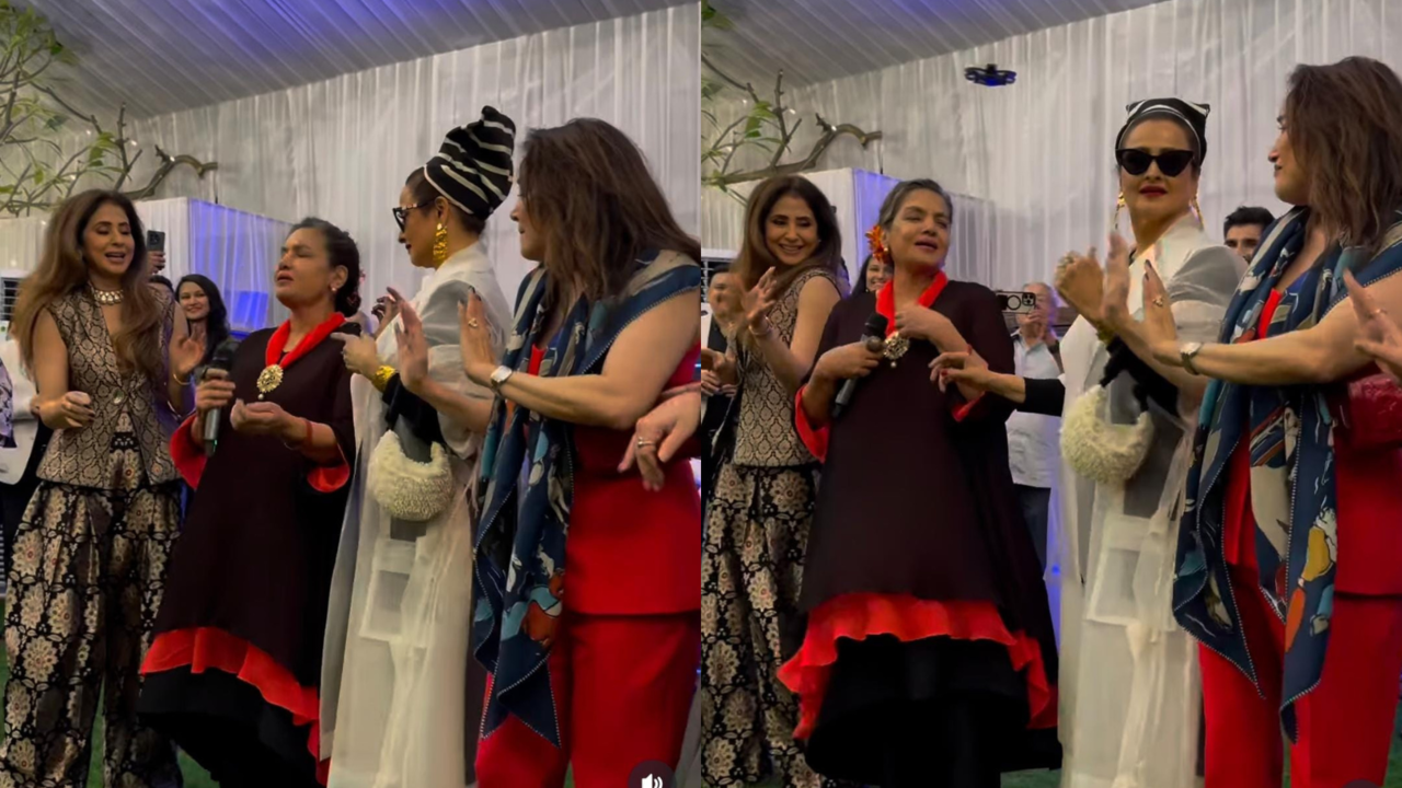 Rekha, Shabana Azmi, Madhuri Dixit, and Vidya Balan dance to "Kaisi Paheli Zindgani," and it's ...