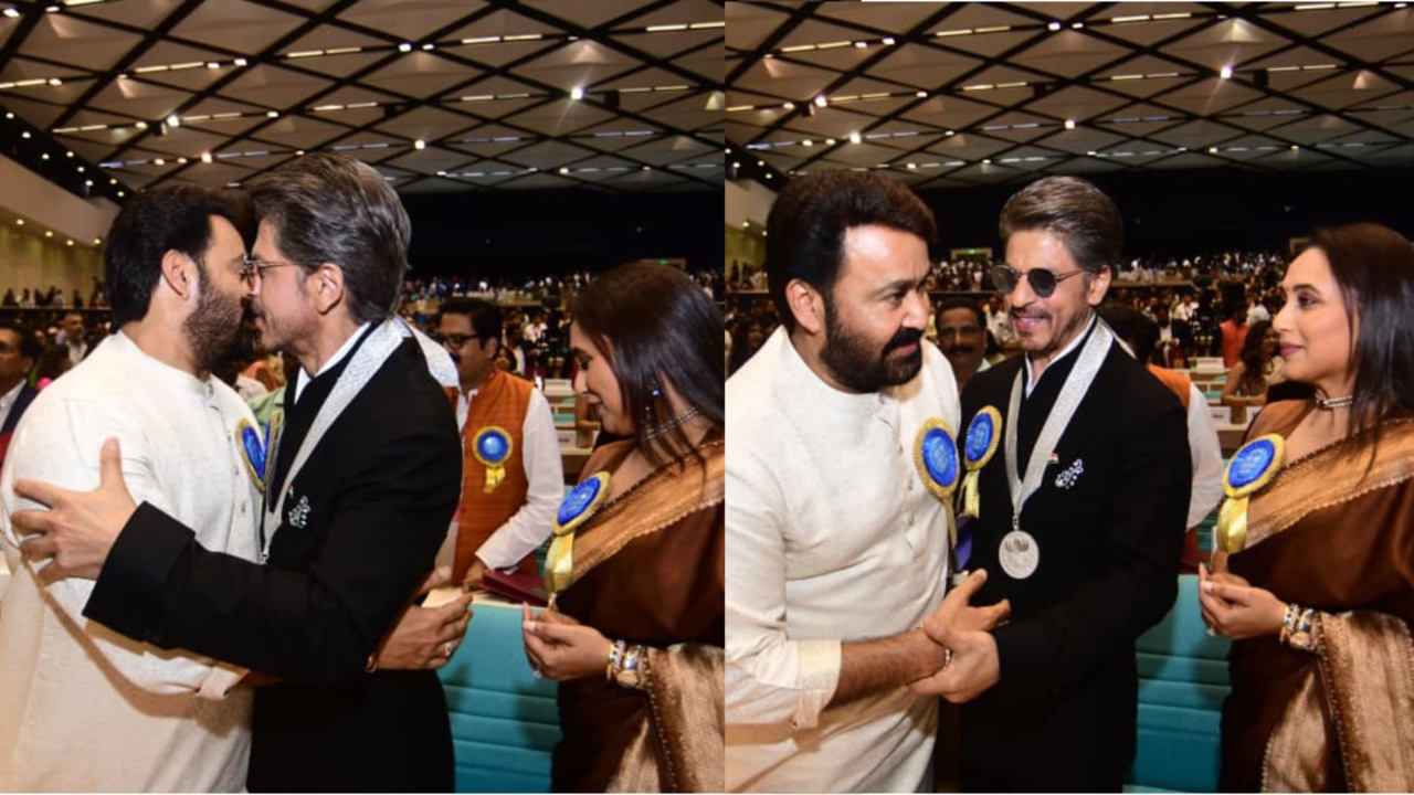 71st National Film Awards 2025: Shah Rukh Khan and Mohanlal Embrace in Heartwarming Moment, Rani ...