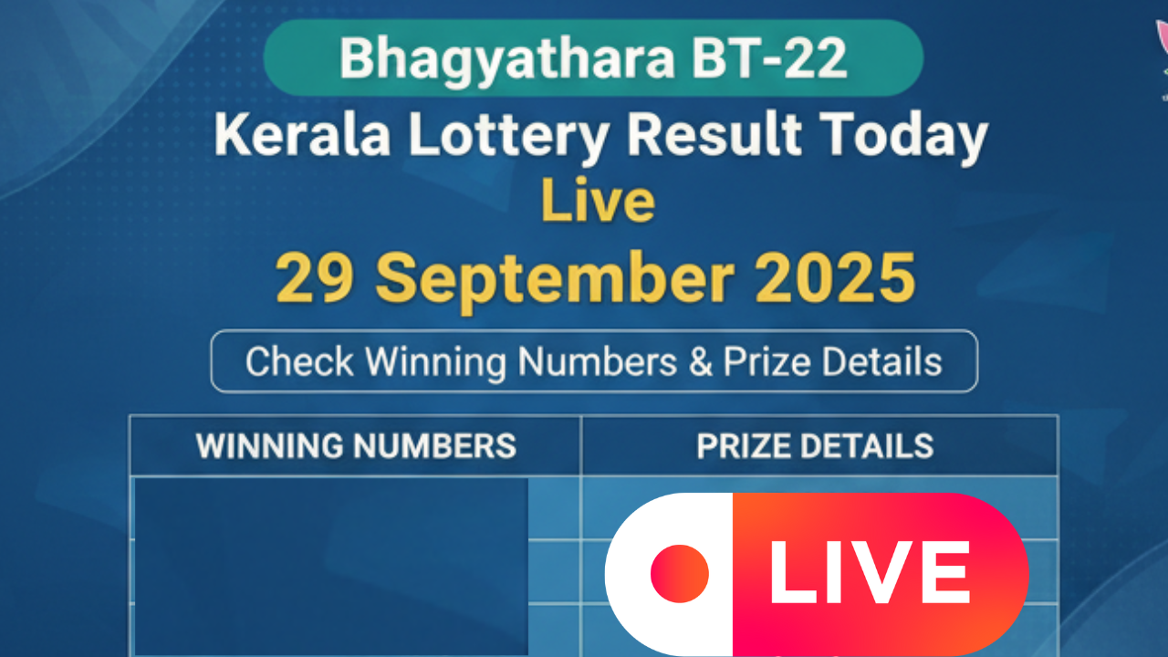Bhagyathara BT-22 Kerala Lottery Result Today – 29 September 2025 Live Winners & Prize Details ...
