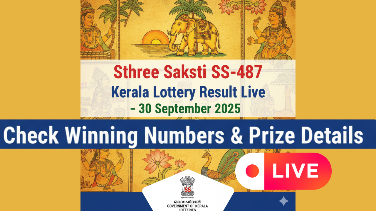 Sthree Sakthi SS-487 Kerala Lottery Result Today – 30 September 2025 ...