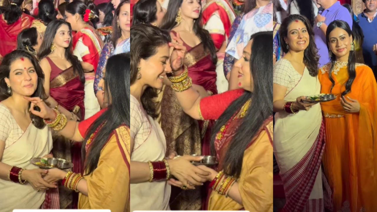 Durga Puja 2025: Kajol and Rituparna Sengupta Take Part in Sindoor Khela; Nysa Engages in ...