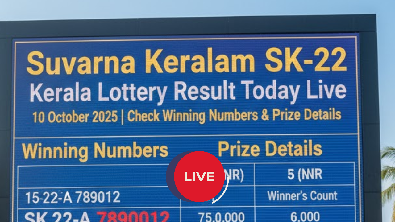 Suvarna Keralam SK-22 Kerala Lottery Result Today – 10 October 2025 Live Winners & Prize Details ...