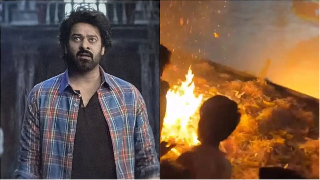 Prabhas Enthusiasts Ignite Celebration with Fire in Odisha Cinema ...