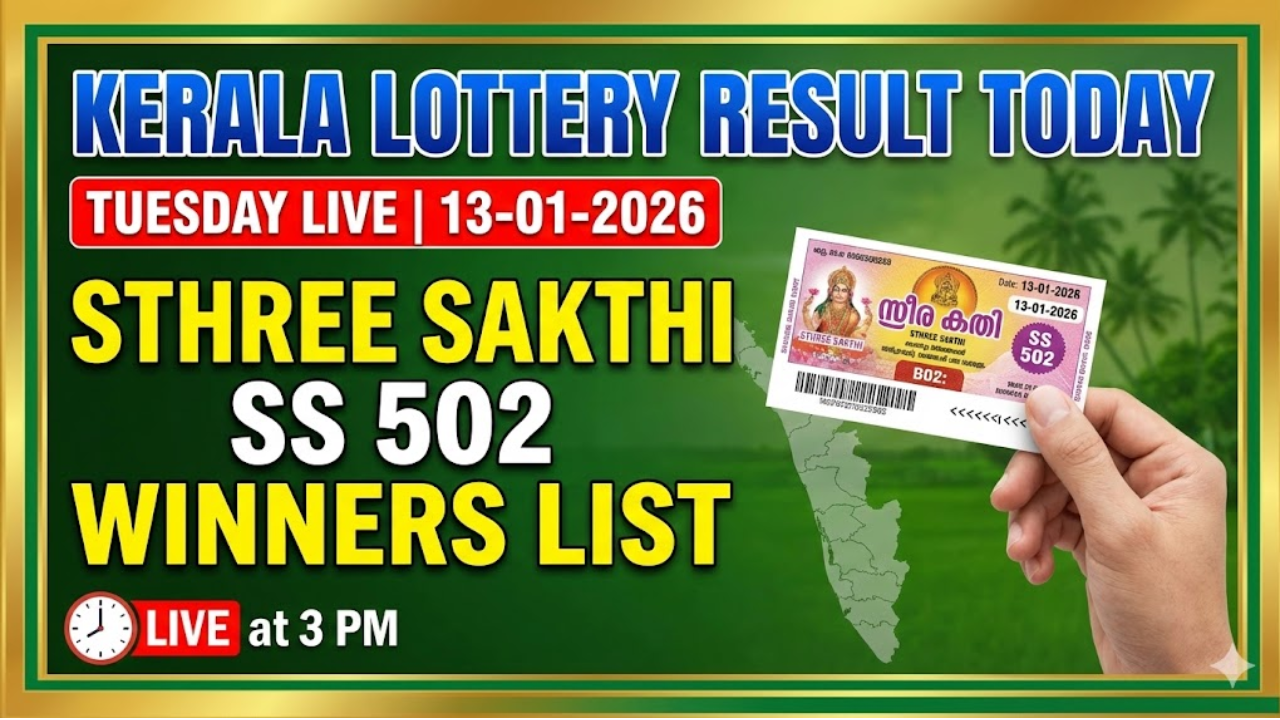 Sthree Sakthi SS 502 Kerala Lottery Result Today Live – 13 January 2026 ...