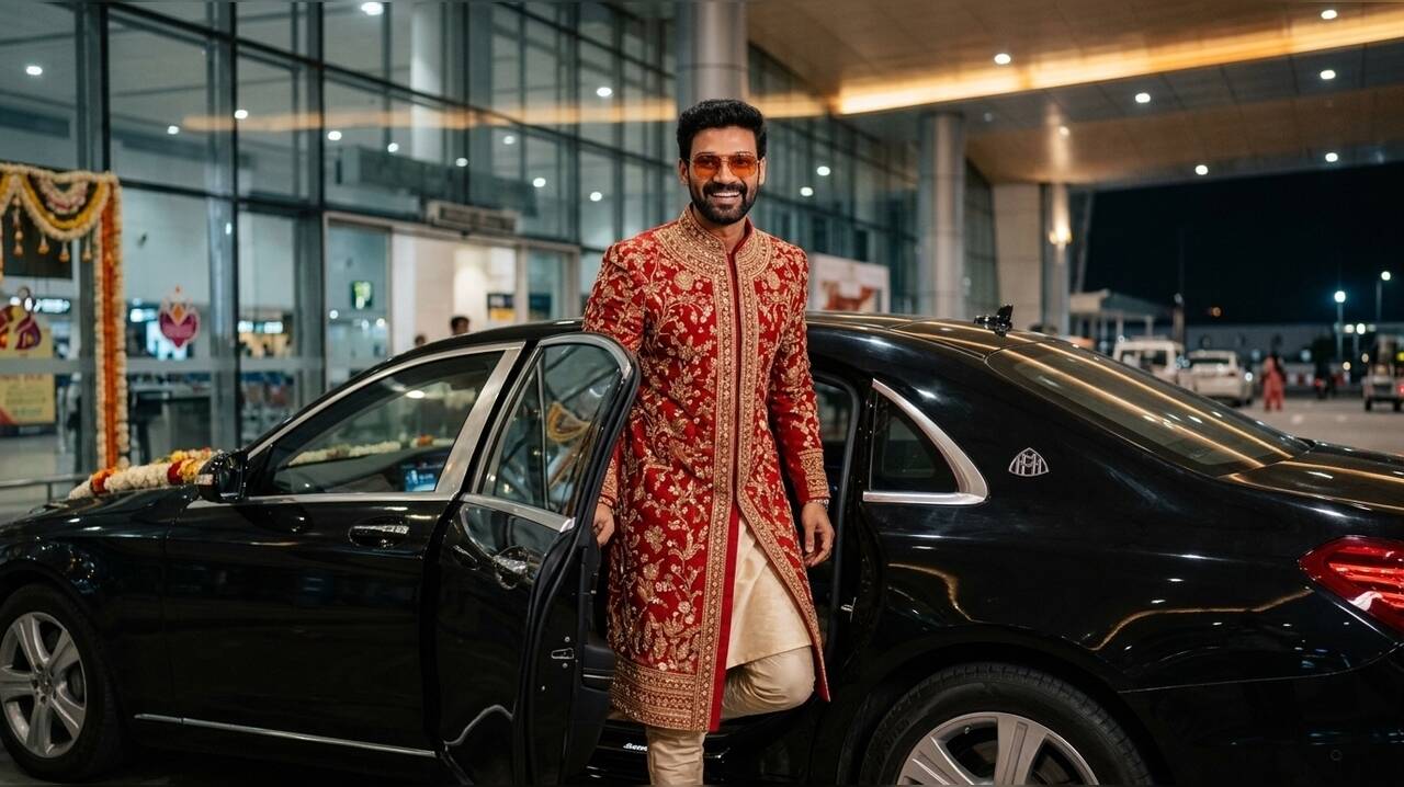 Bellamkonda Sai Sreenivas departs for his wedding to Kavya Reddy in ...