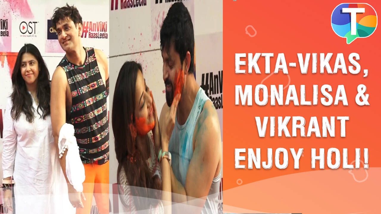 Ekta Kapoor HAPPY for Ankita-Vicky, Monalisa-Vikrant & many others celebrate Holi with Ankita ...