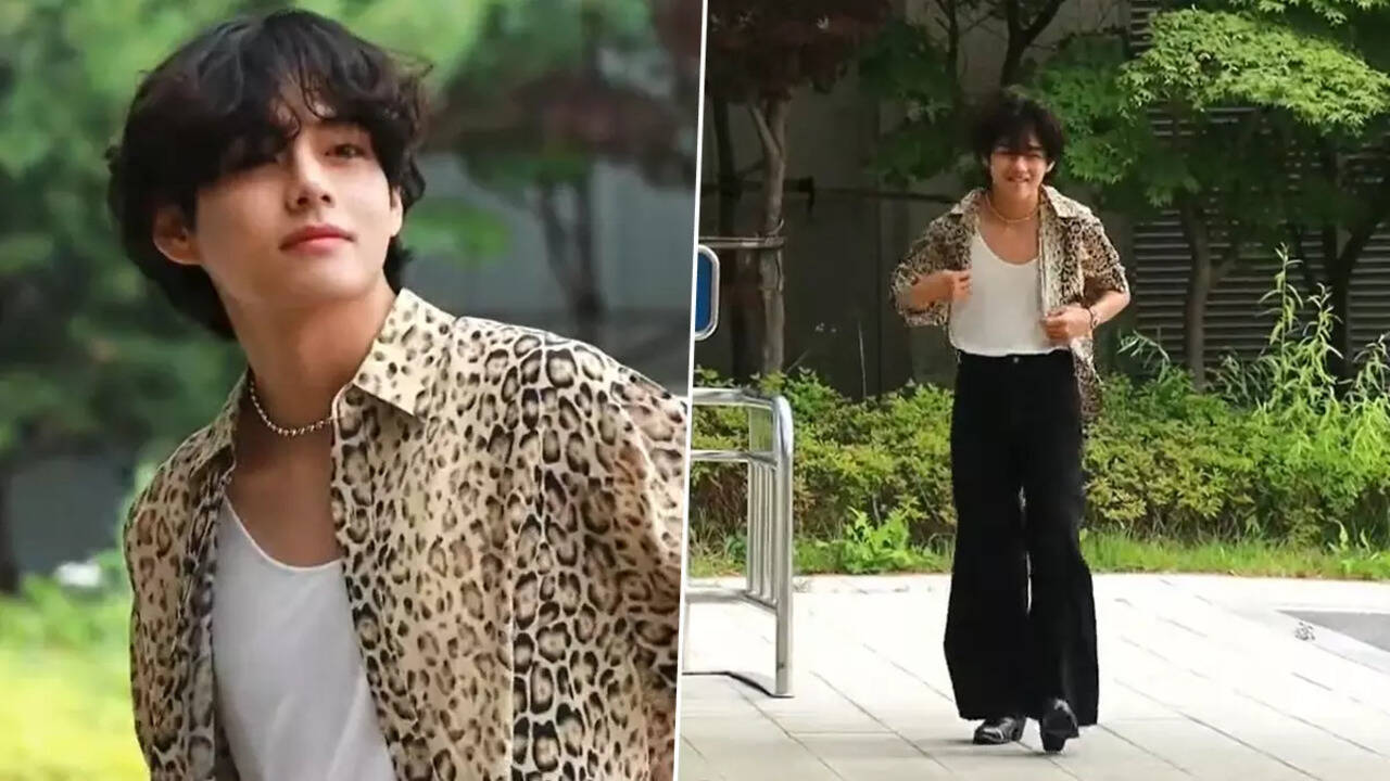 BTS' V rocks his leopard print shirt worth Rs 1.13 lakh; know how much ...