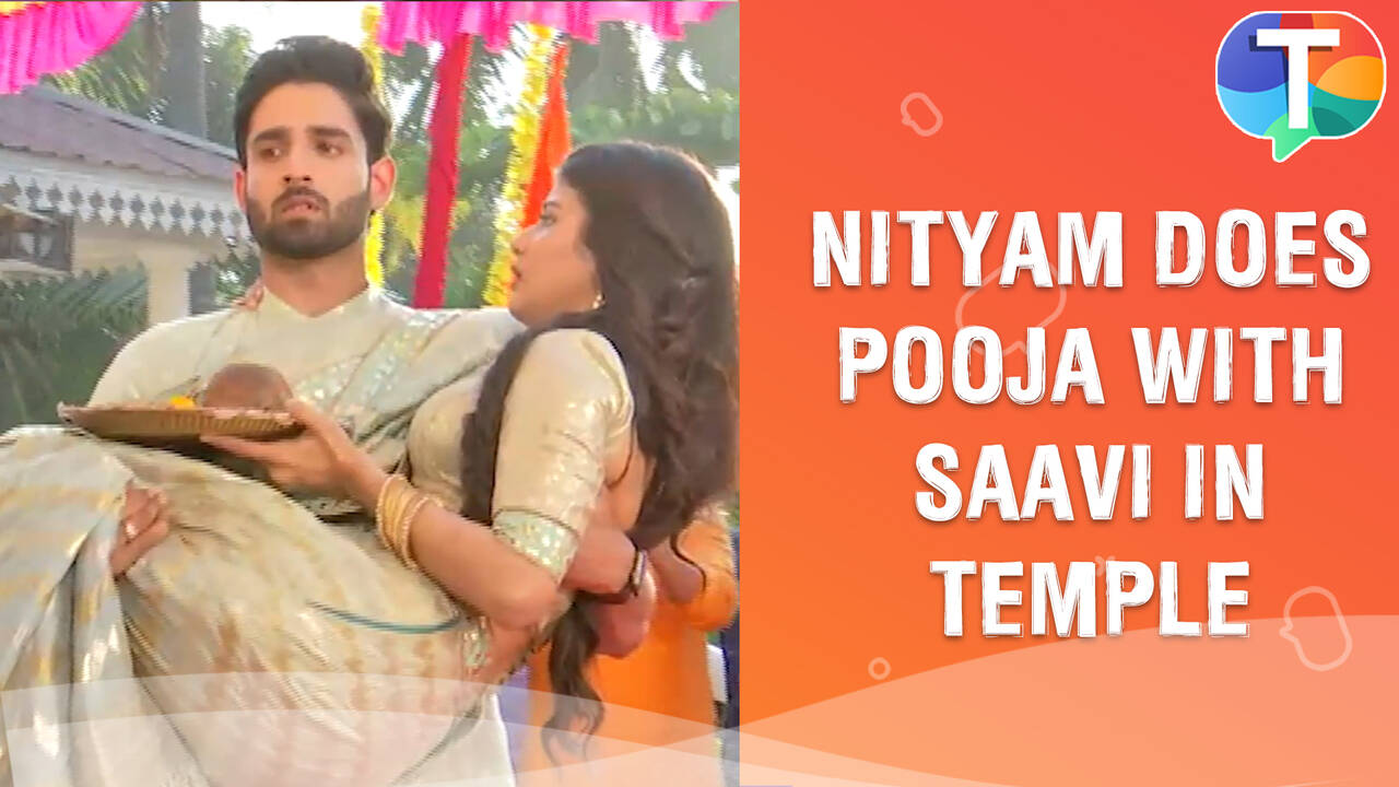 Nityam LIFTS Saavi in his arms and does pooja at temple | Savi Ki ...